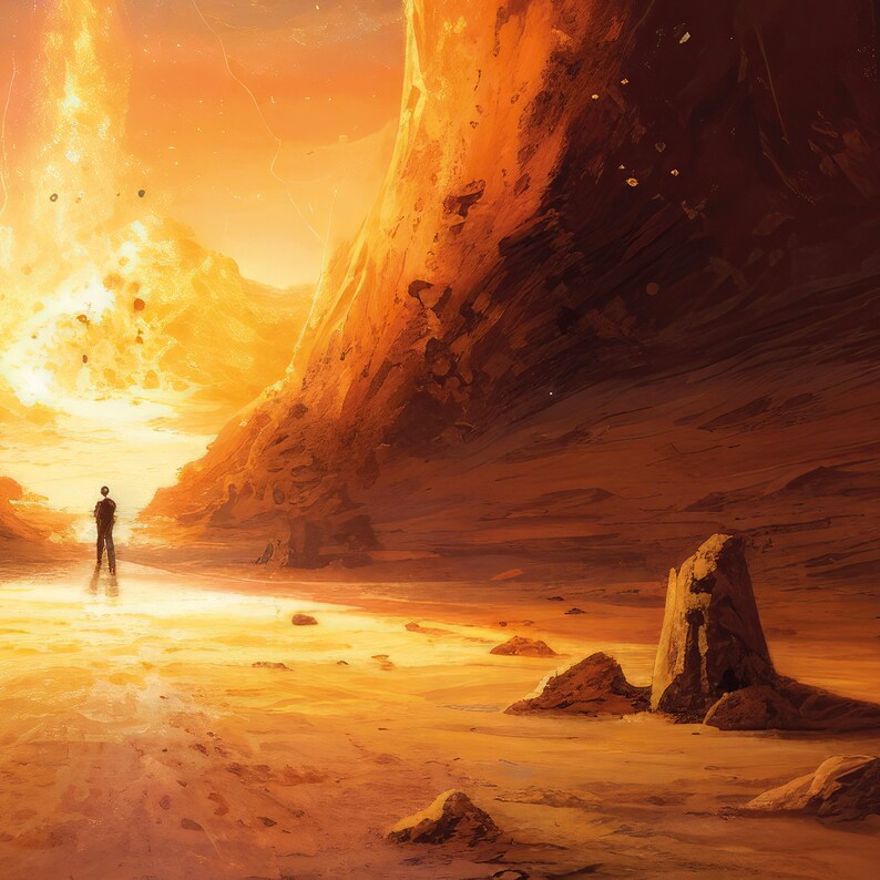 Printable Desert Fire Portal Digital Art Hero Journey INSTANT DOWNLOAD ...