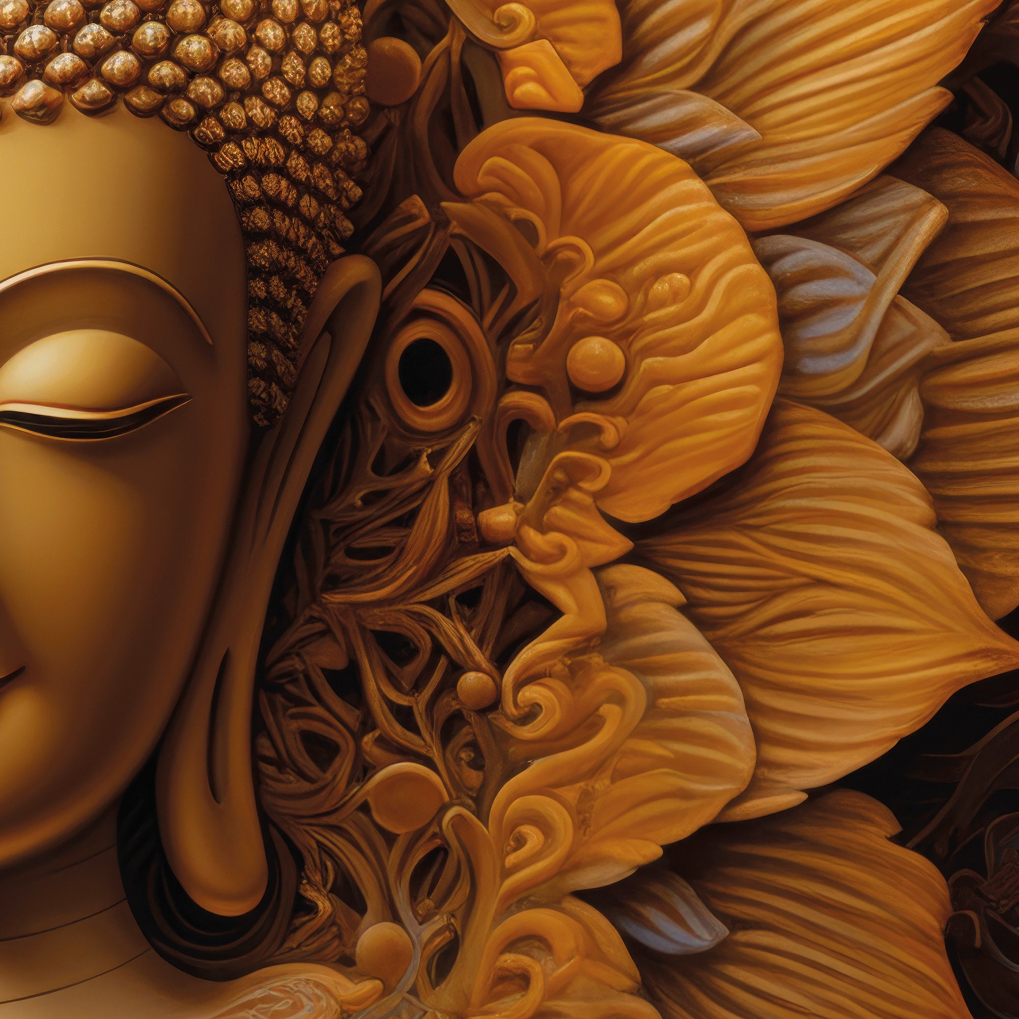 Printable Buddha Art Mandala Buddha Wall Art Golden Buddha - Etsy