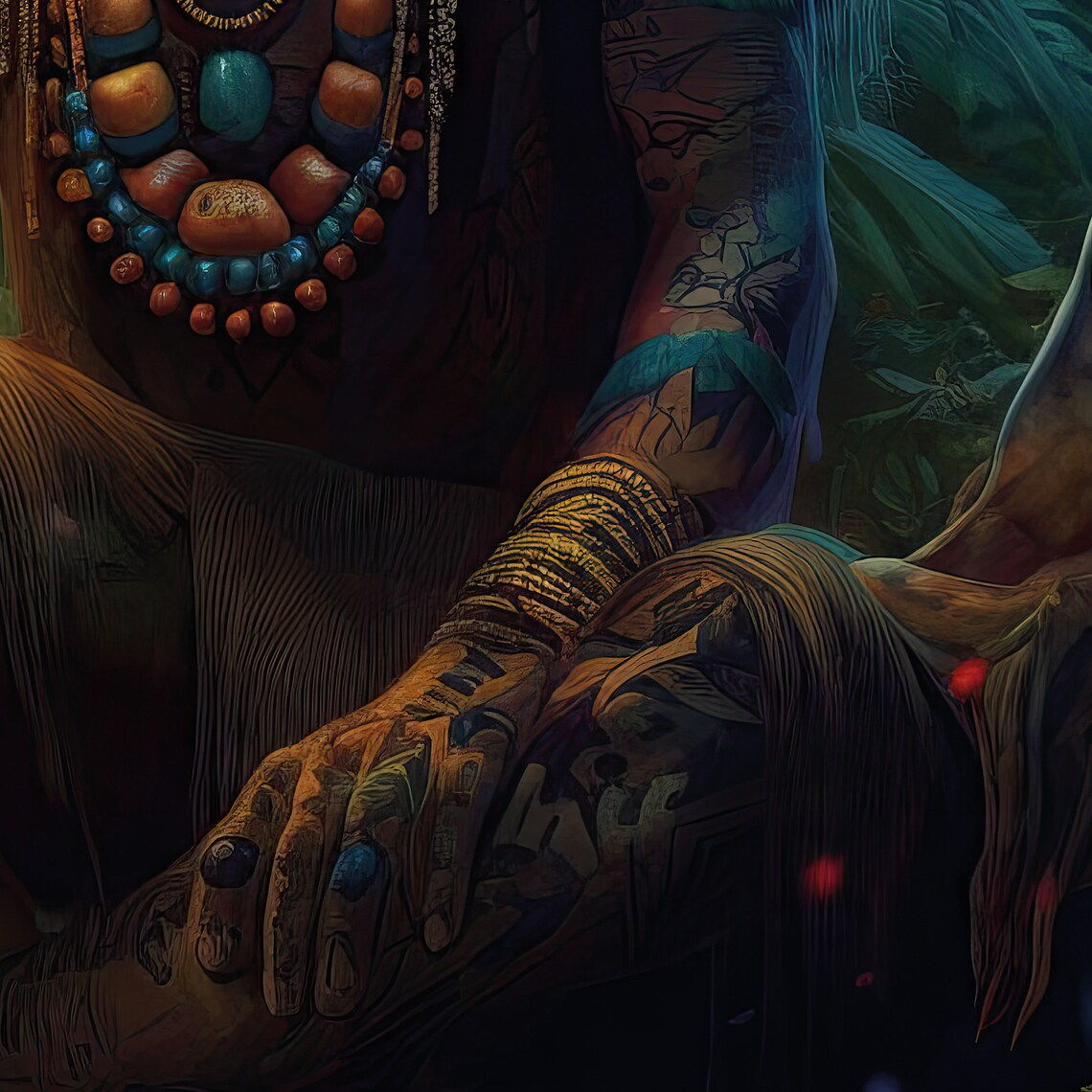 Printable Jungle Shaman Digital Download Cat Shaman Wall Art Spiritual ...