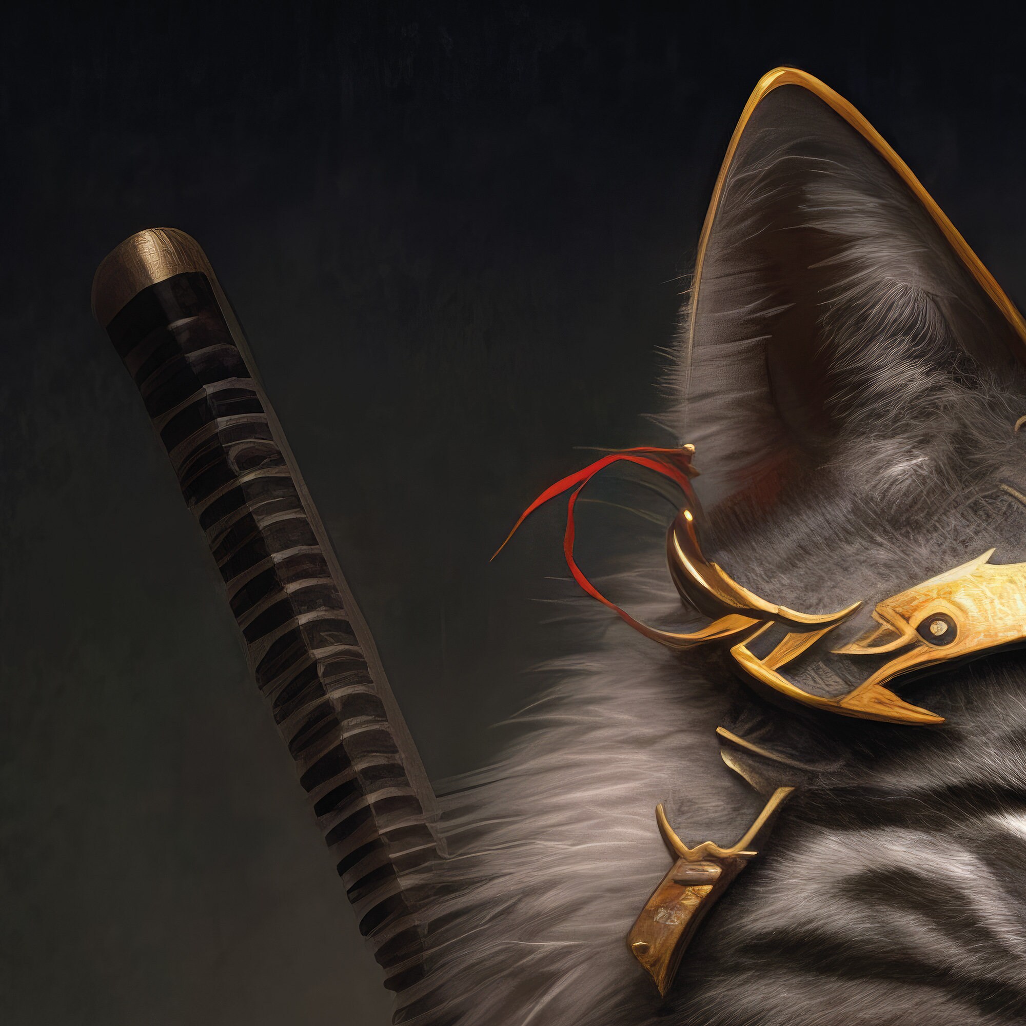 Printable Samurai Cat Digital Print Warrior Cat Art Poster Animal ...