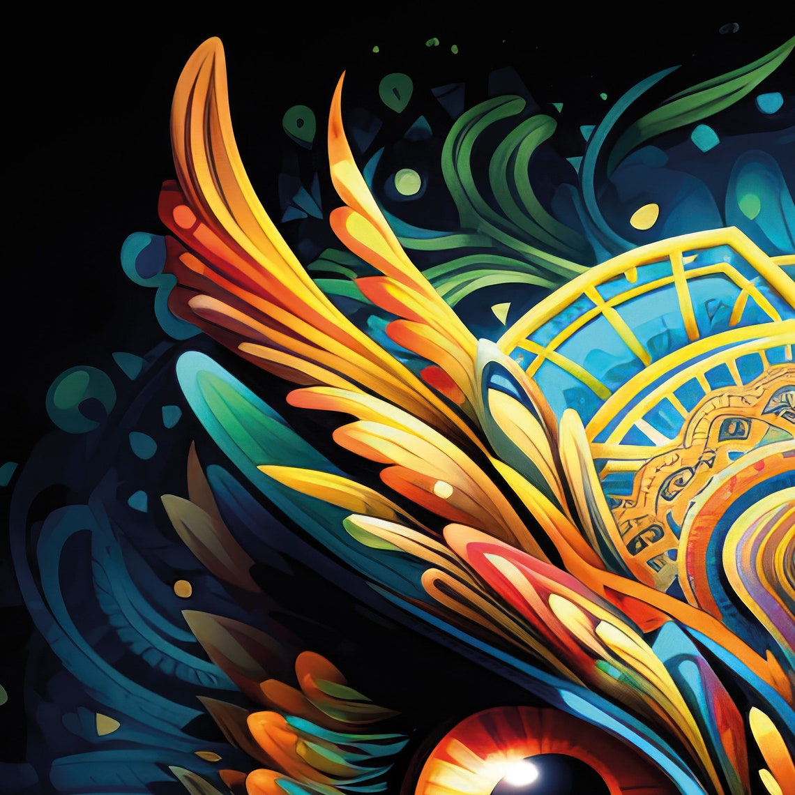 Printable Owl Portrait Print Geometric Animal Poster Symmetry - Etsy