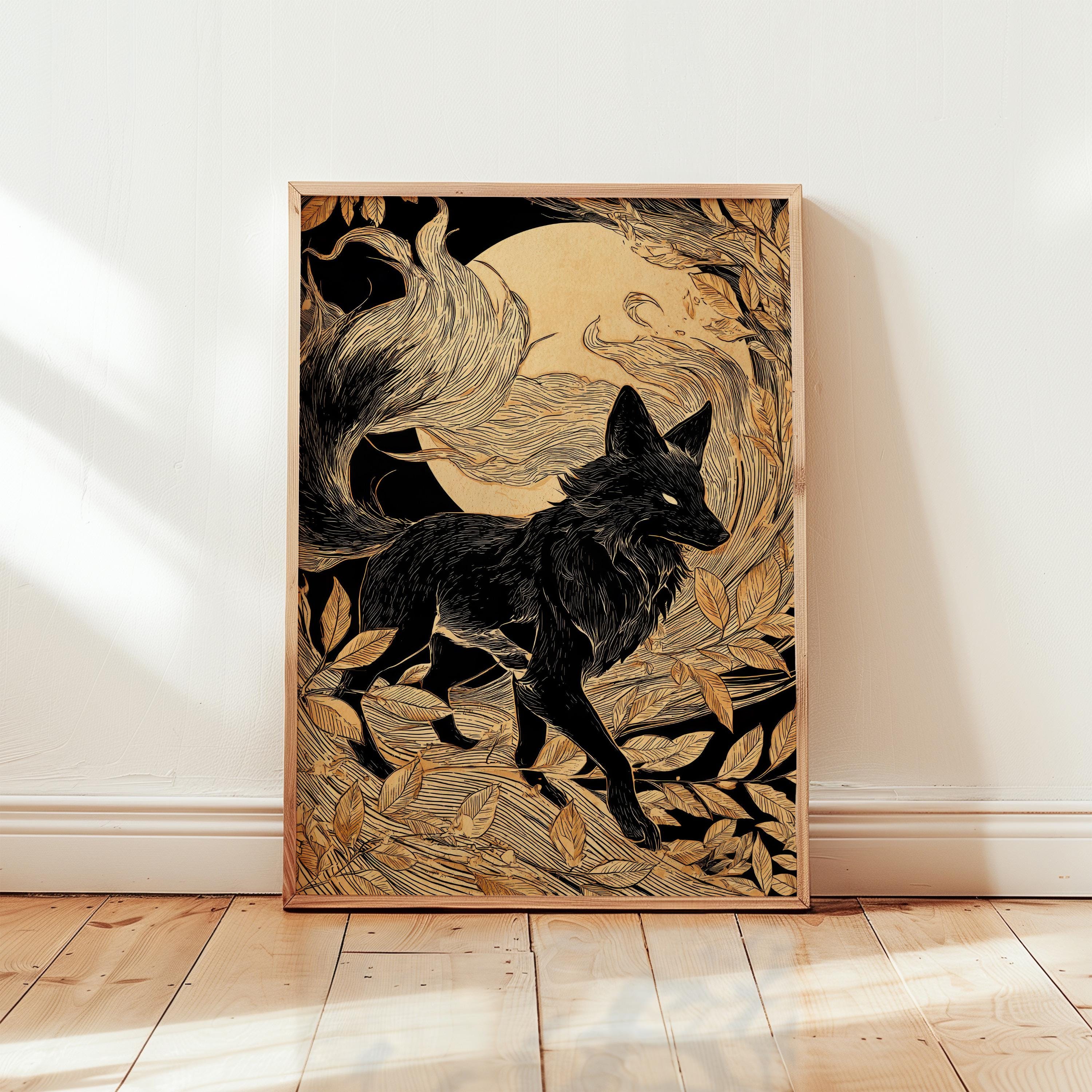 Kitsune Fox Spirit Art Print: Japanese Mythical Decor - Etsy