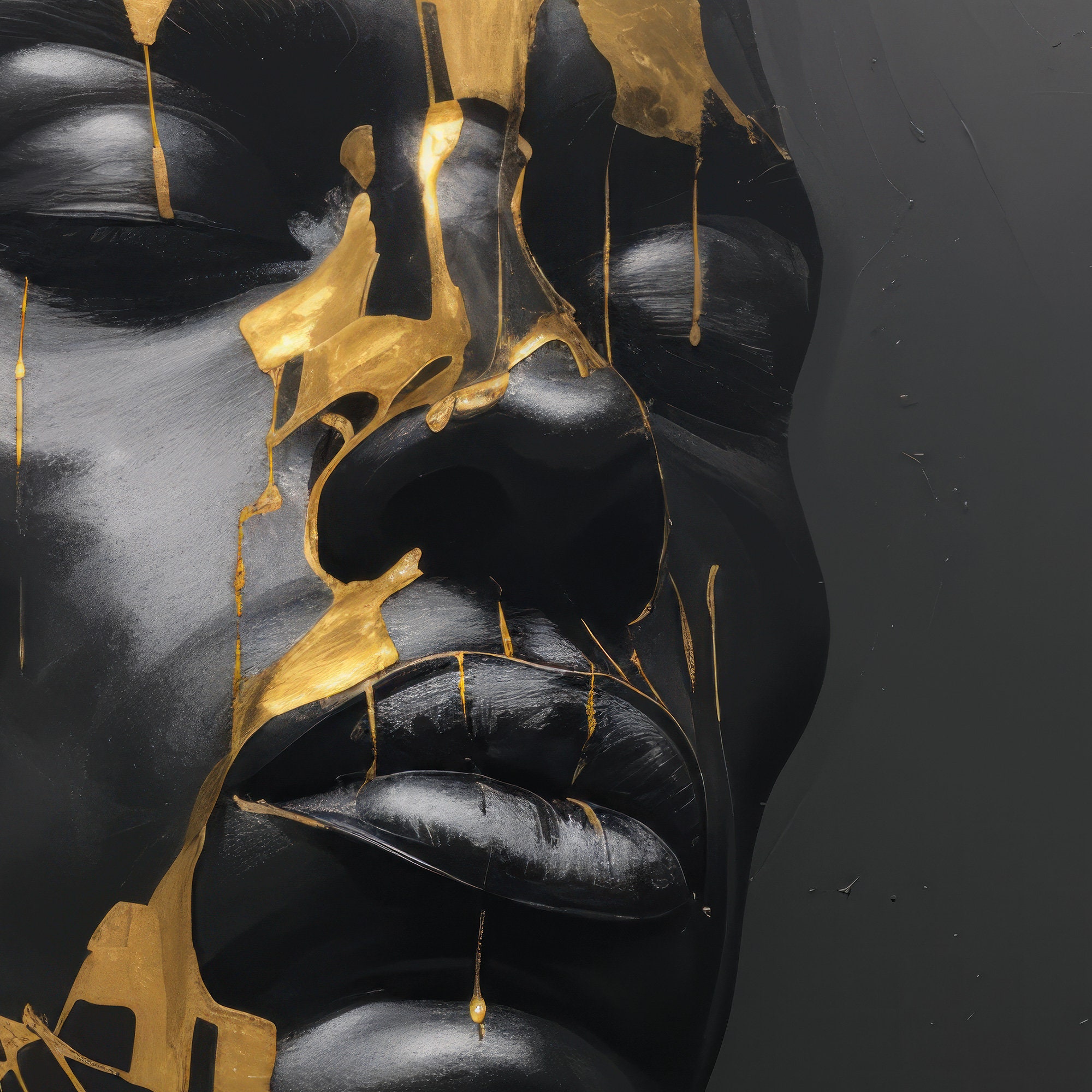 Printable Abstract Gold Portrait Male Portrait Wall Art Gold - Etsy