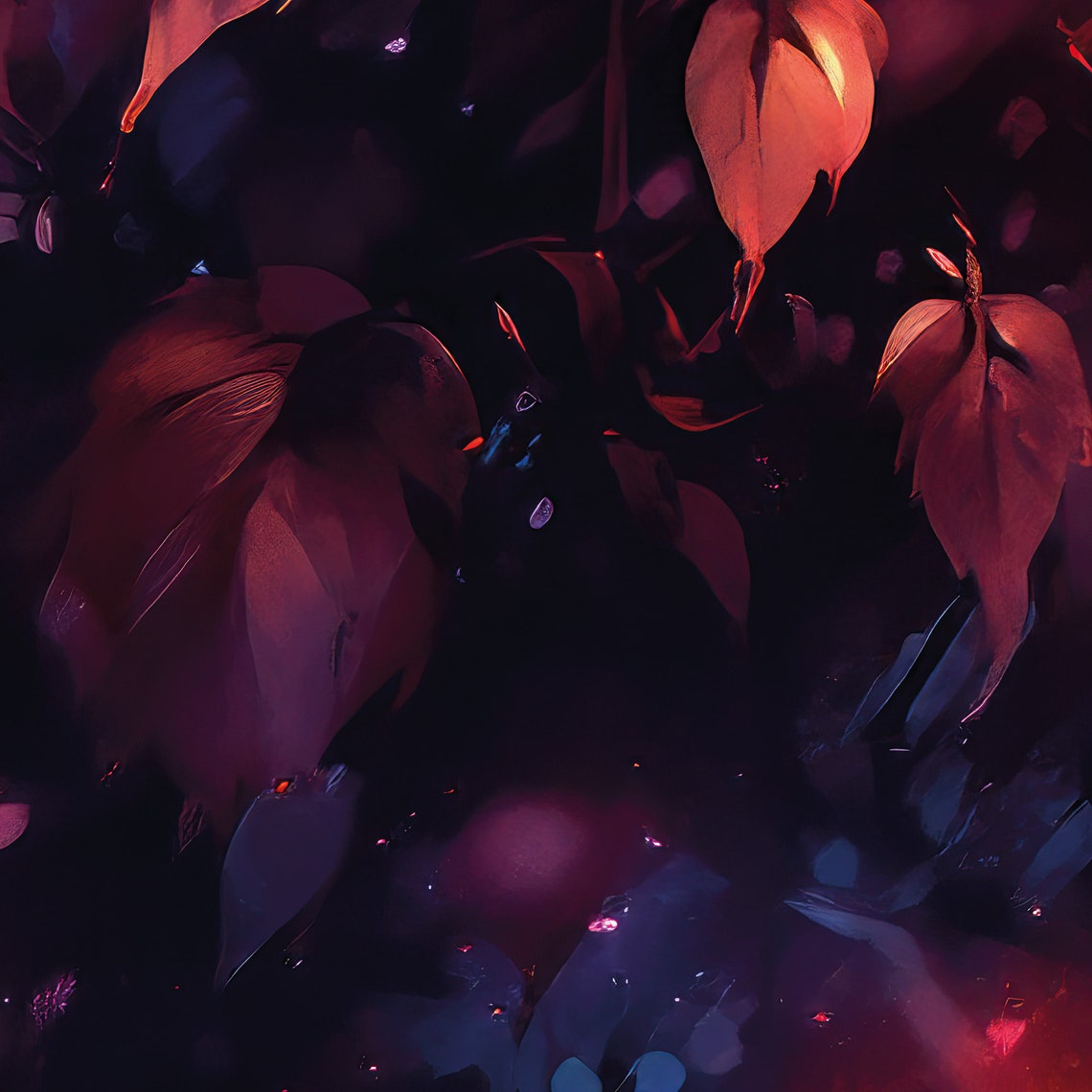 Printable: Red Rose Bush Digital Art Print INSTANT DIGITAL - Etsy