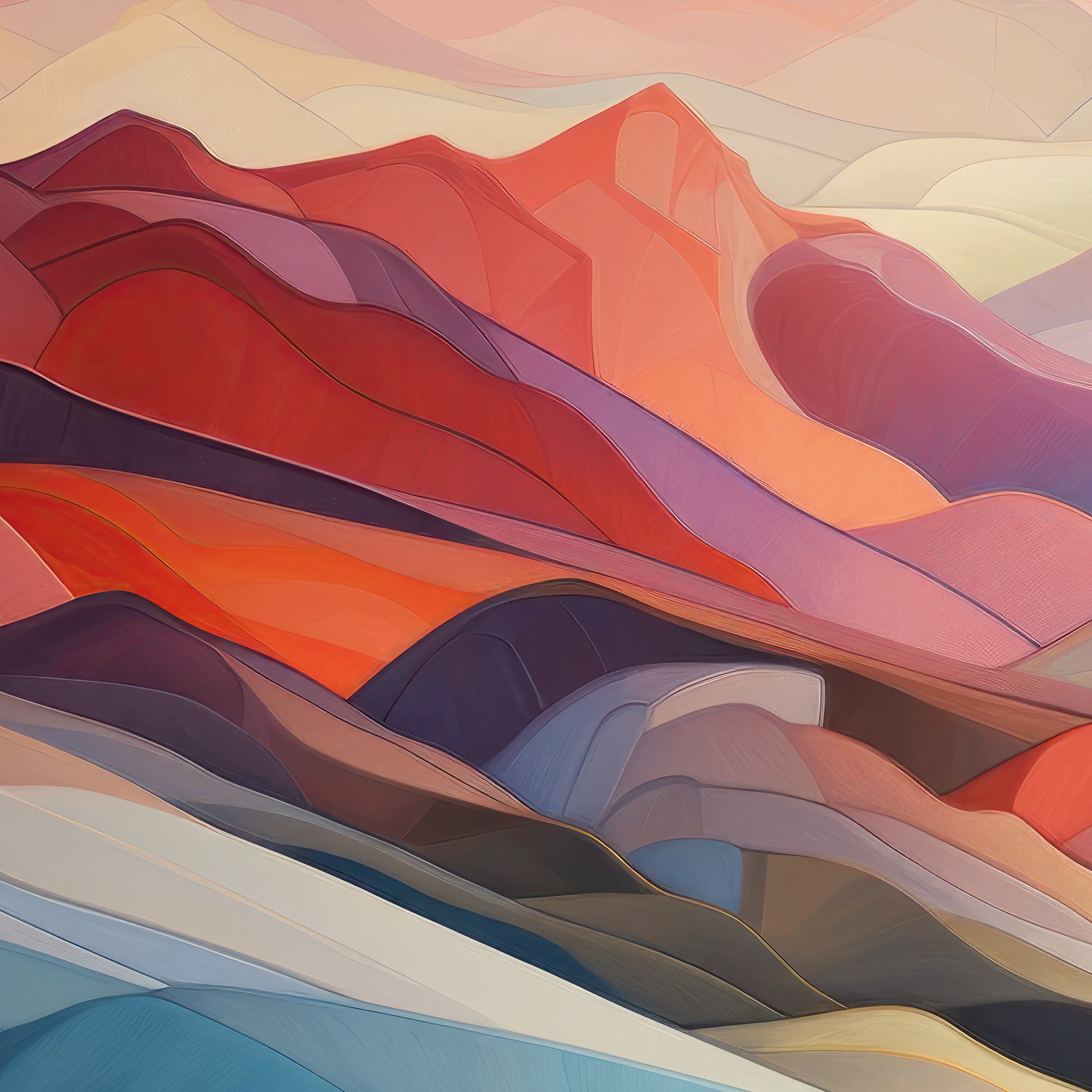 Printable Abstract Mountains Poster Abstract Living Room Decor - Etsy