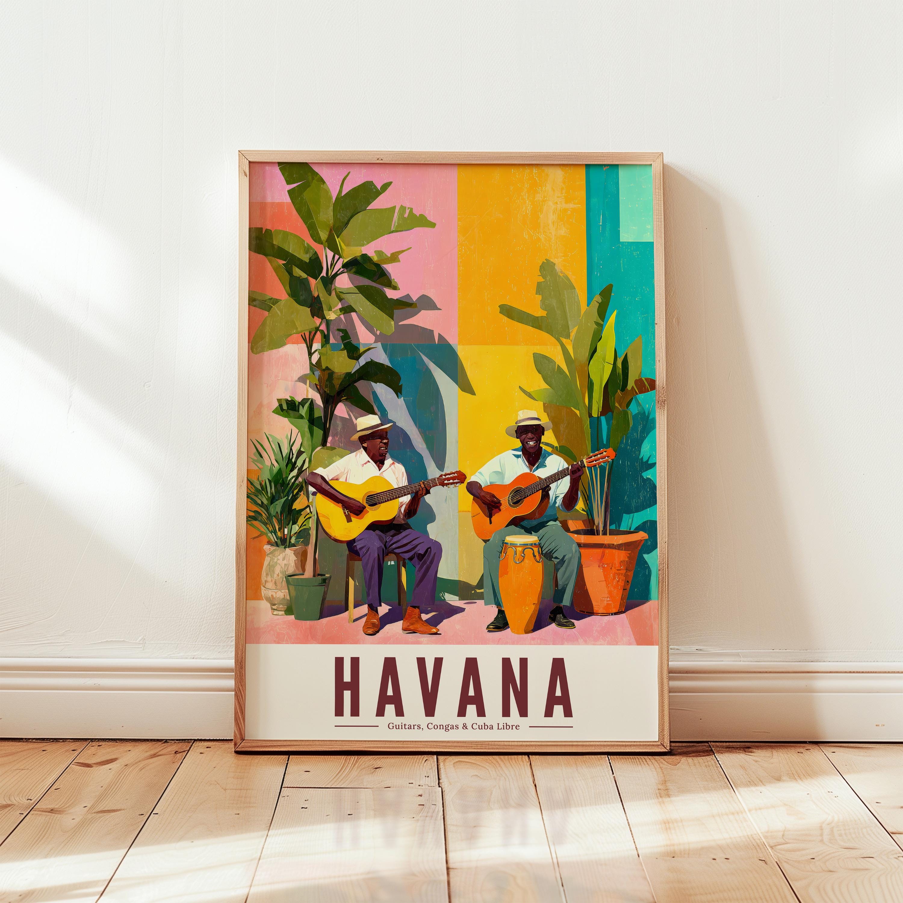 Havana Cuba Travel Poster: Vintage Latin Music Wall Art - Etsy