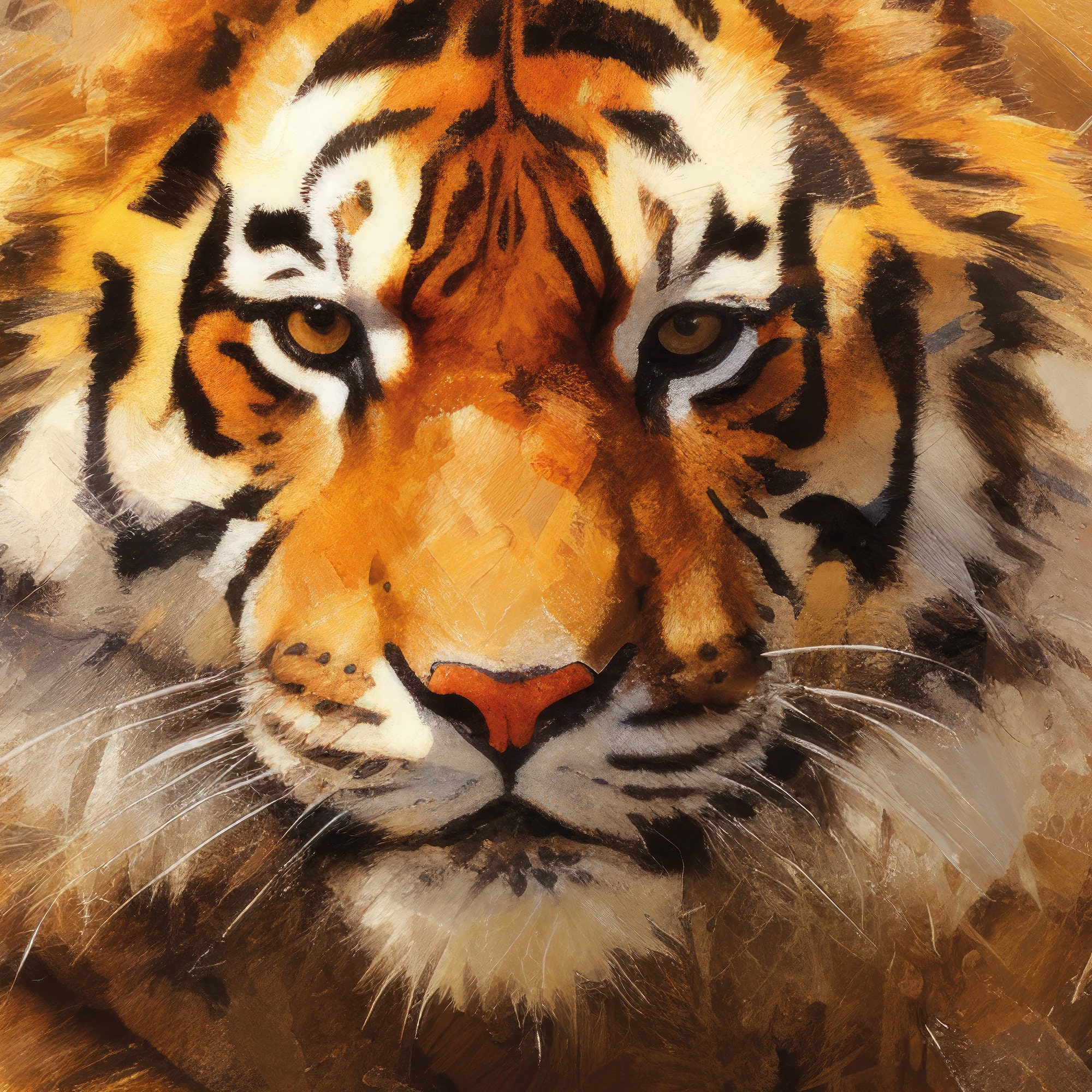 Printable Tiger Art Digital Download Tiger Poster Digital Painting ...