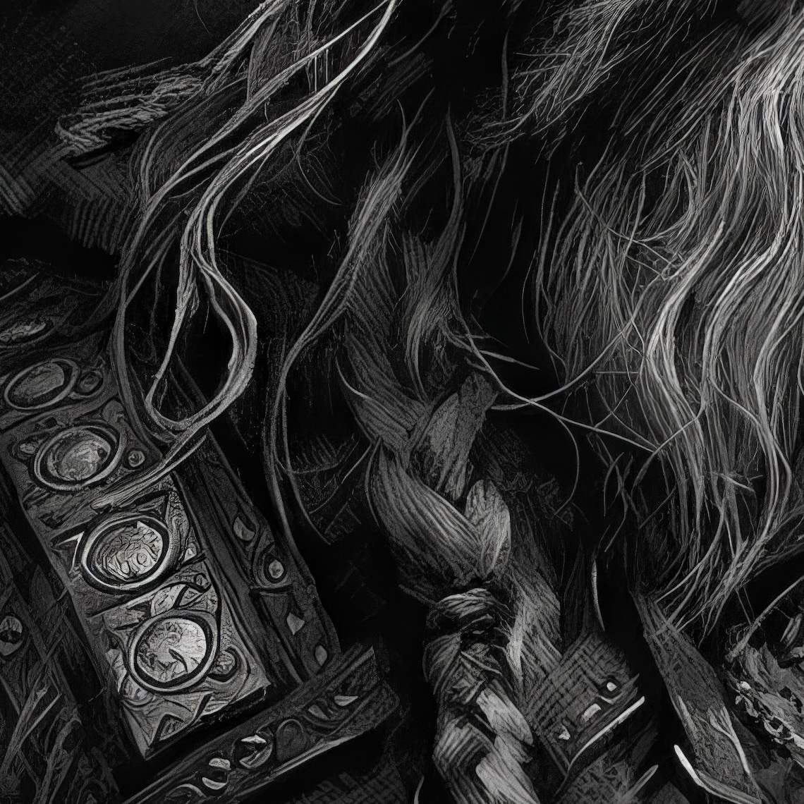 Printable Viking Poster Realistic Black and White Viking Portrait ...