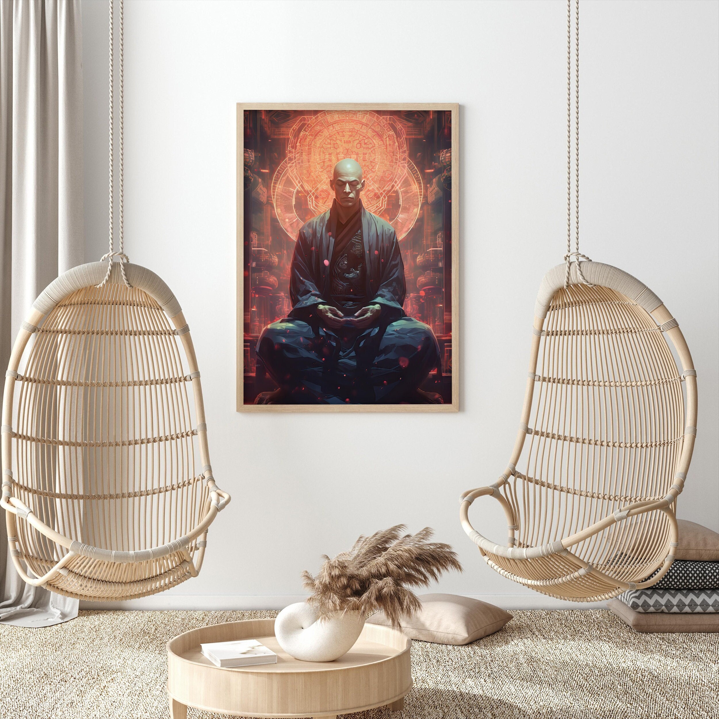 Printable Monk Home Decor Spiritual Wall Art Monk Enlightened Wall ...