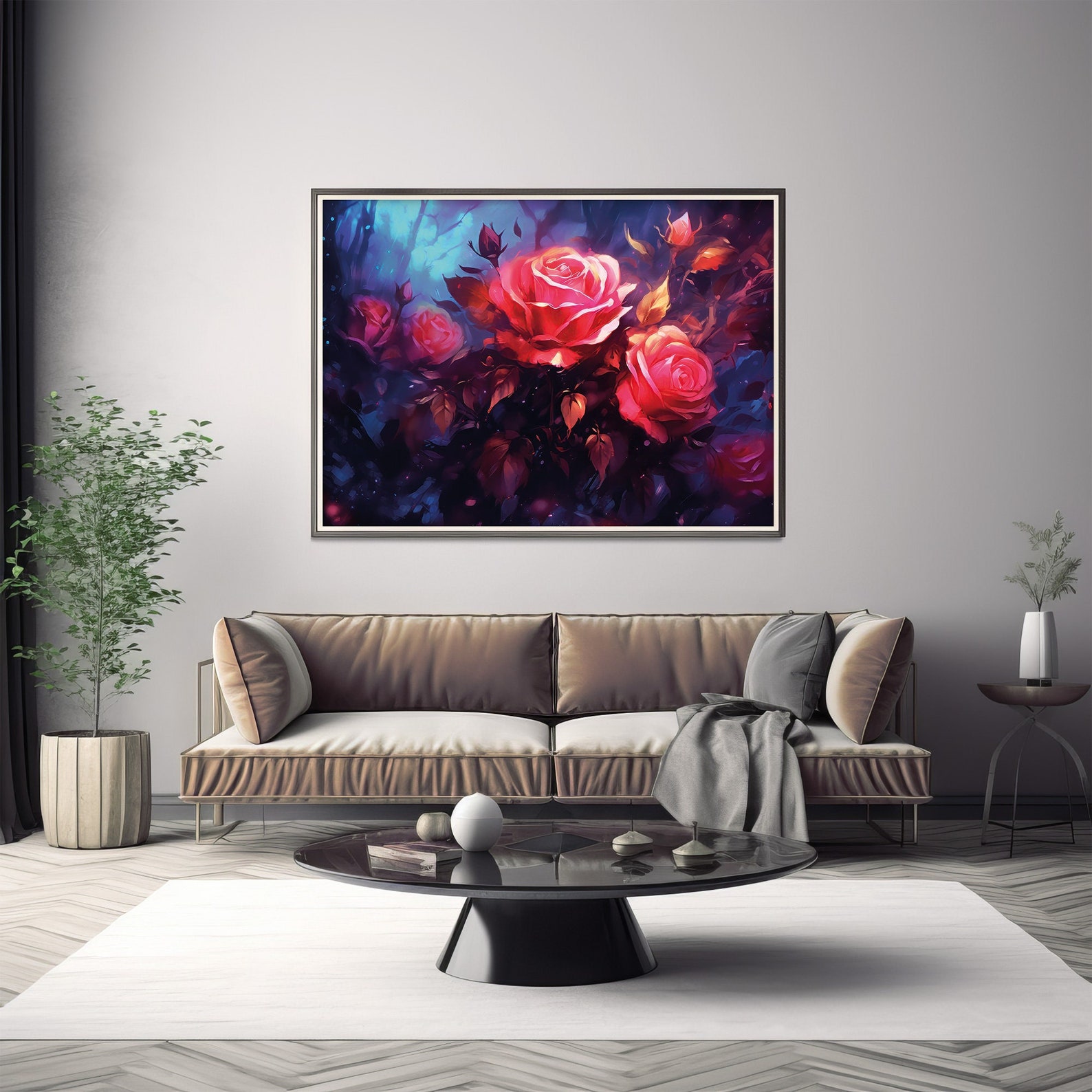 Printable: Red Rose Bush Digital Art Print INSTANT DIGITAL - Etsy