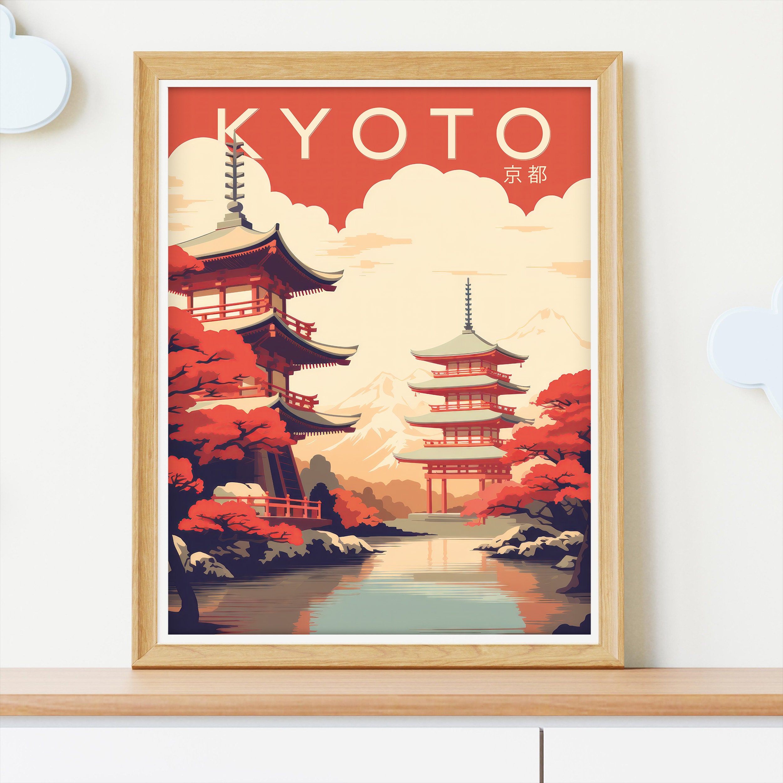 Printable Kyoto Travel Poster Japan Wall Art Feudal Japan - Etsy