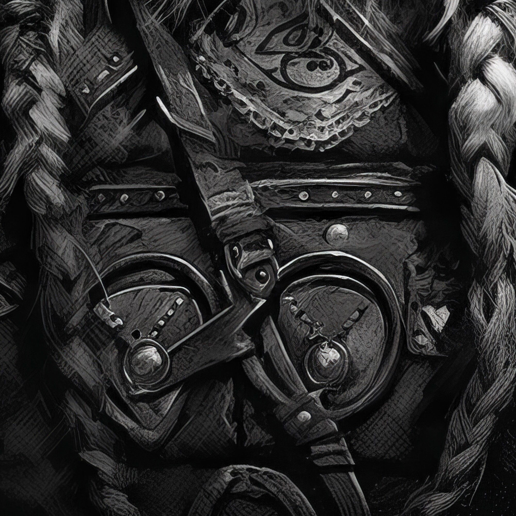 Printable Viking Poster Realistic Black and White Viking Portrait ...