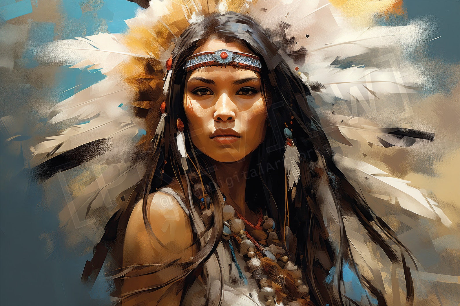 Printable Beautiful Native American Girl Poster Indian Girl Print ...