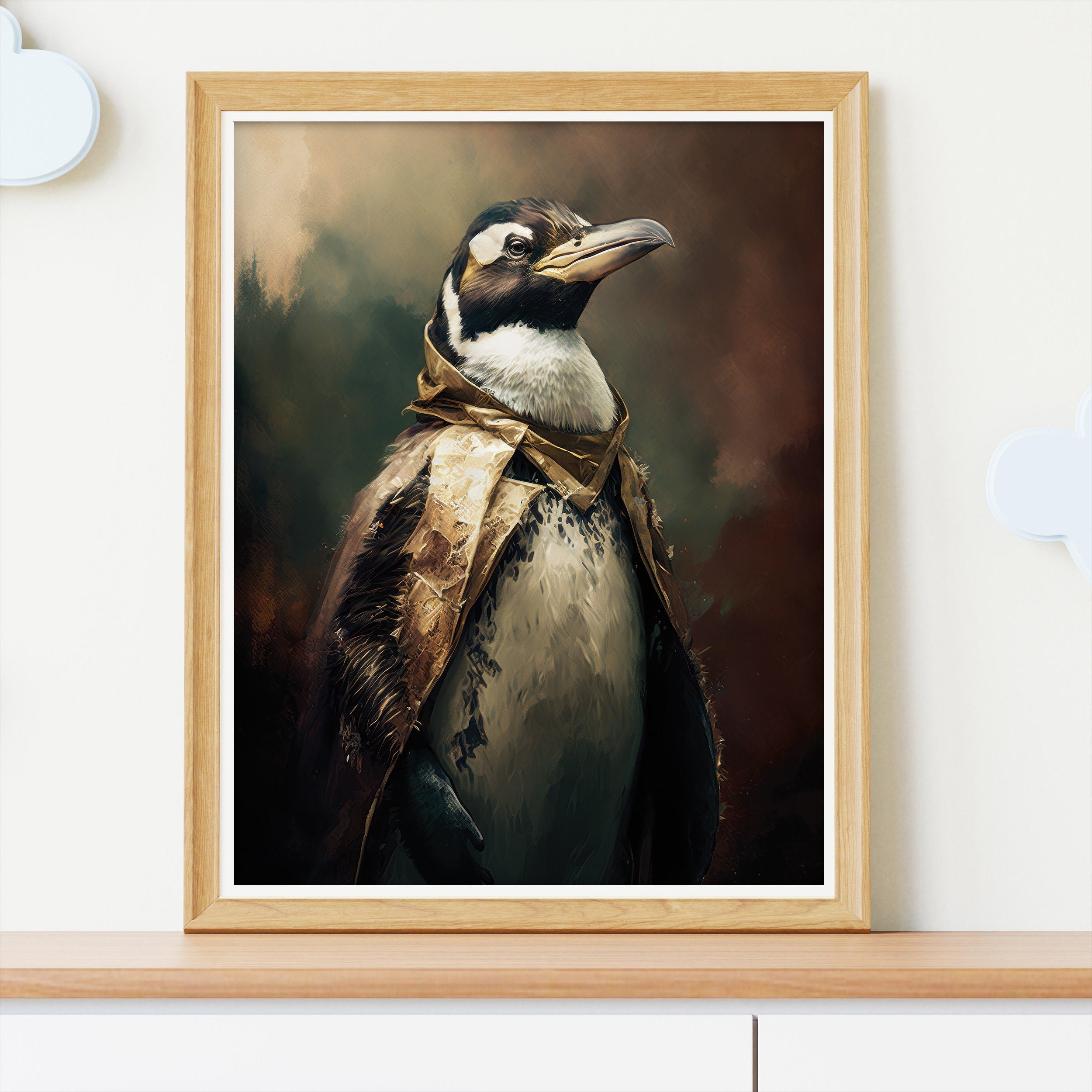 Printable Penguin Poster Majestic Animal Poster Regal Penguin Portrait ...