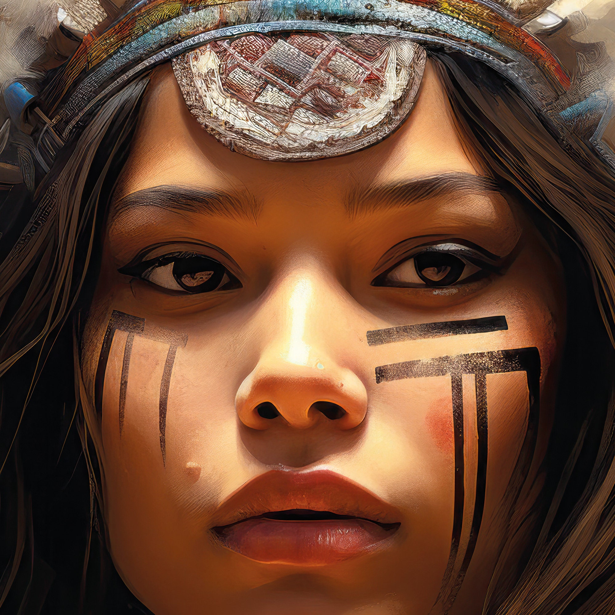Printable Beautiful Native American Girl Poster Indian Girl Print ...
