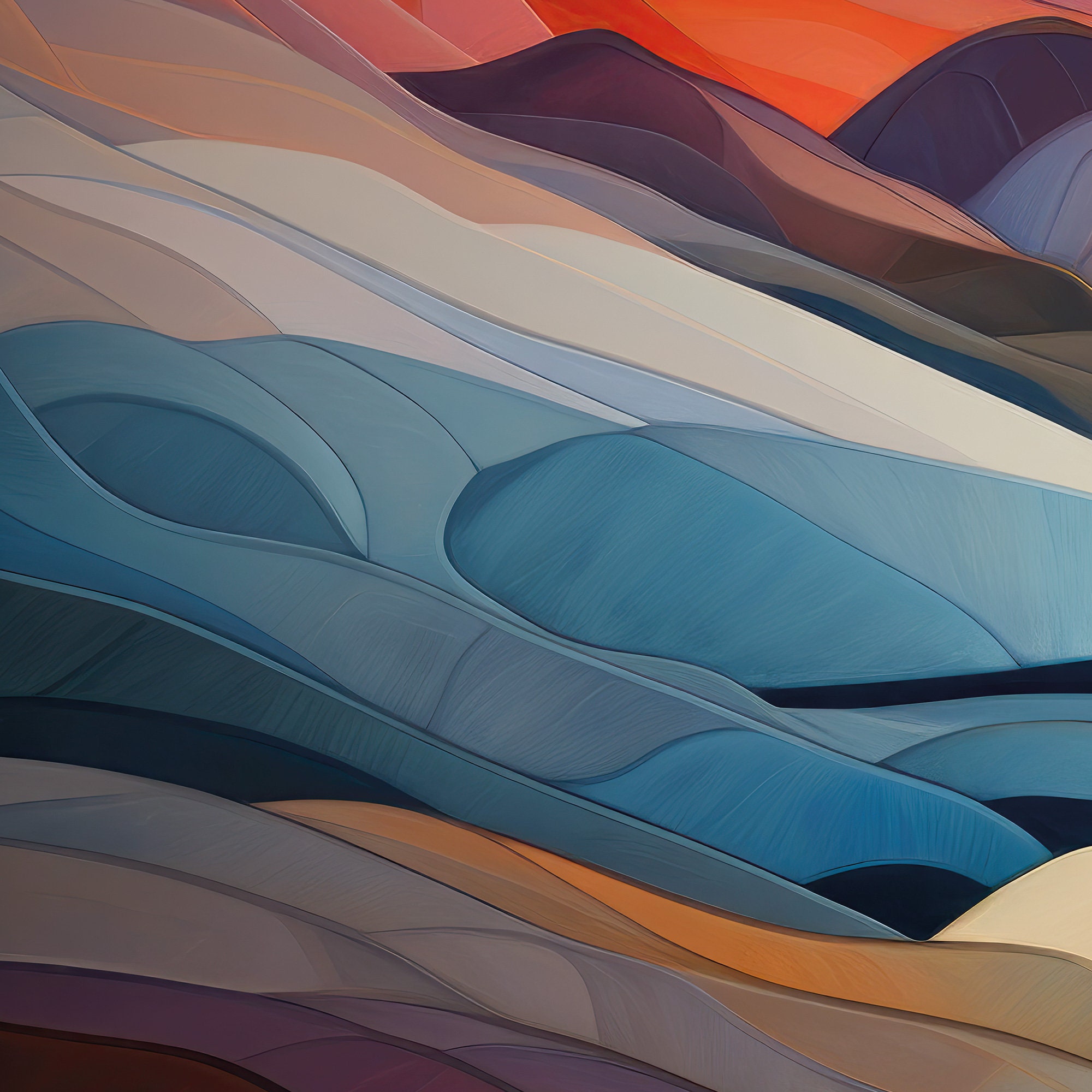 Printable Abstract Mountains Poster Abstract Living Room Decor - Etsy