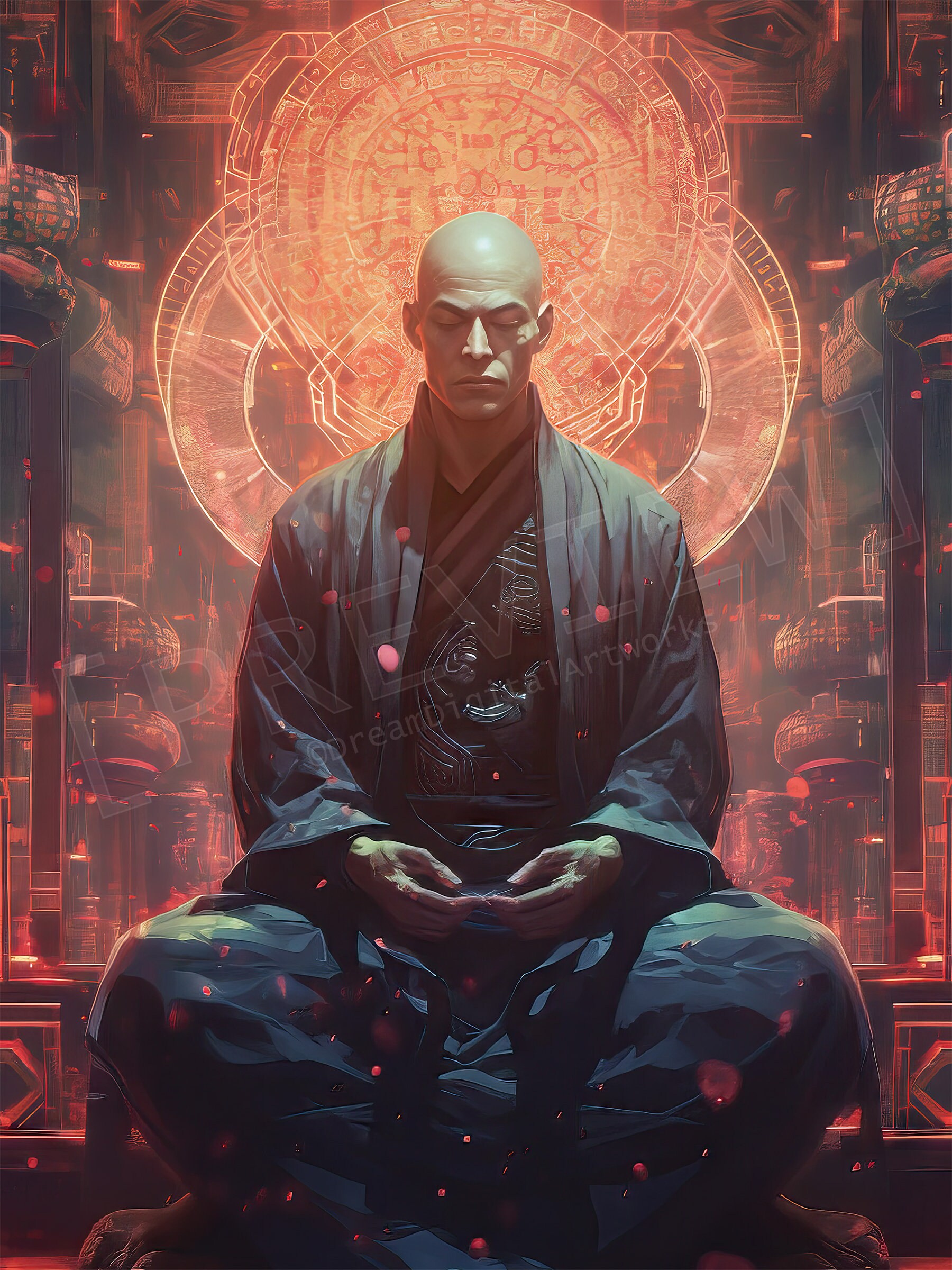 Printable Monk Home Decor Spiritual Wall Art Monk Enlightened - Etsy