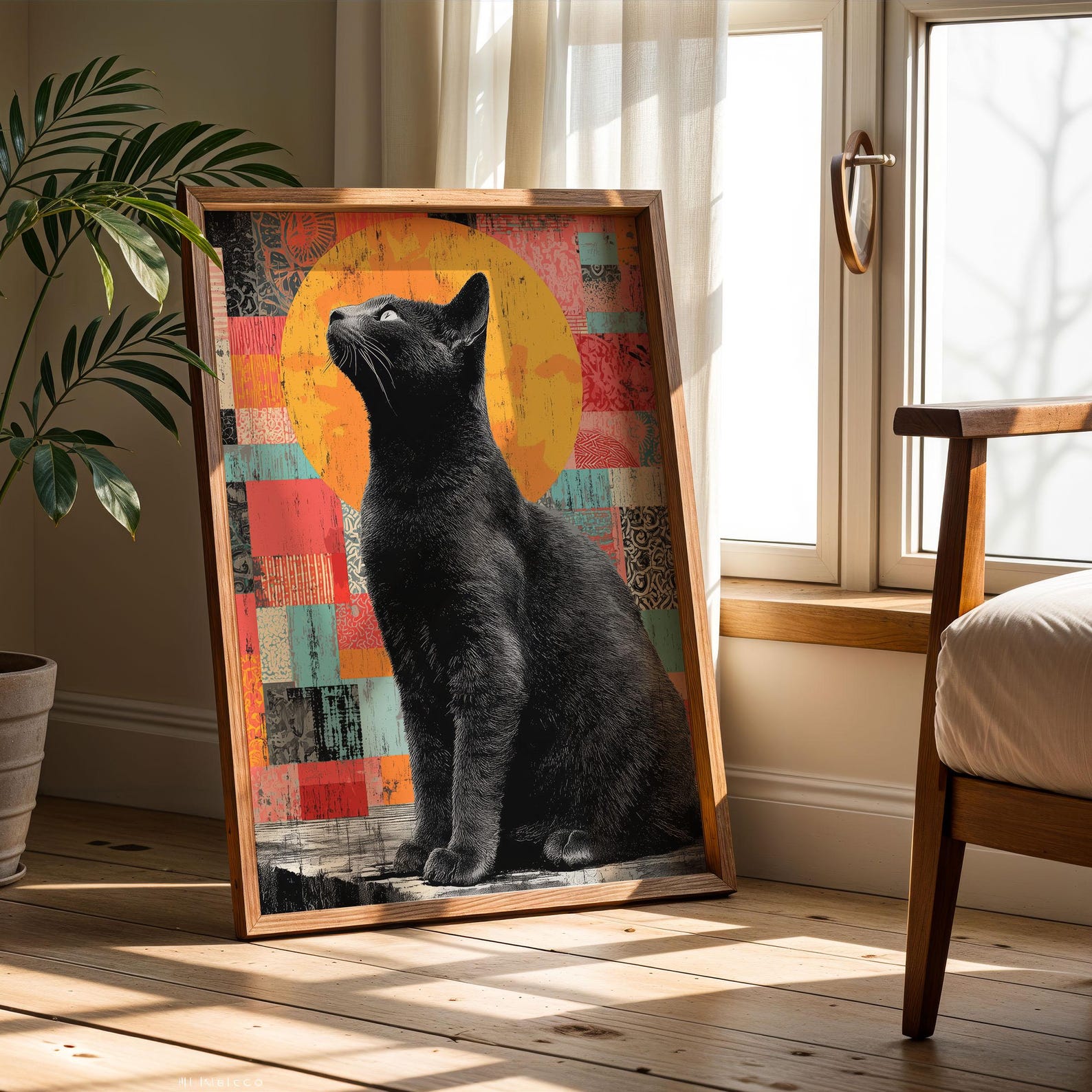 Halo Stray Giclée Print — Black Cat Street Art Collage - Etsy