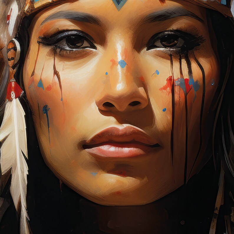 Printable Beautiful Native American Girl Poster Indian Girl Etsy