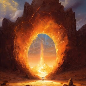 Printable Desert Fire Portal Digital Art Hero Journey INSTANT DOWNLOAD ...