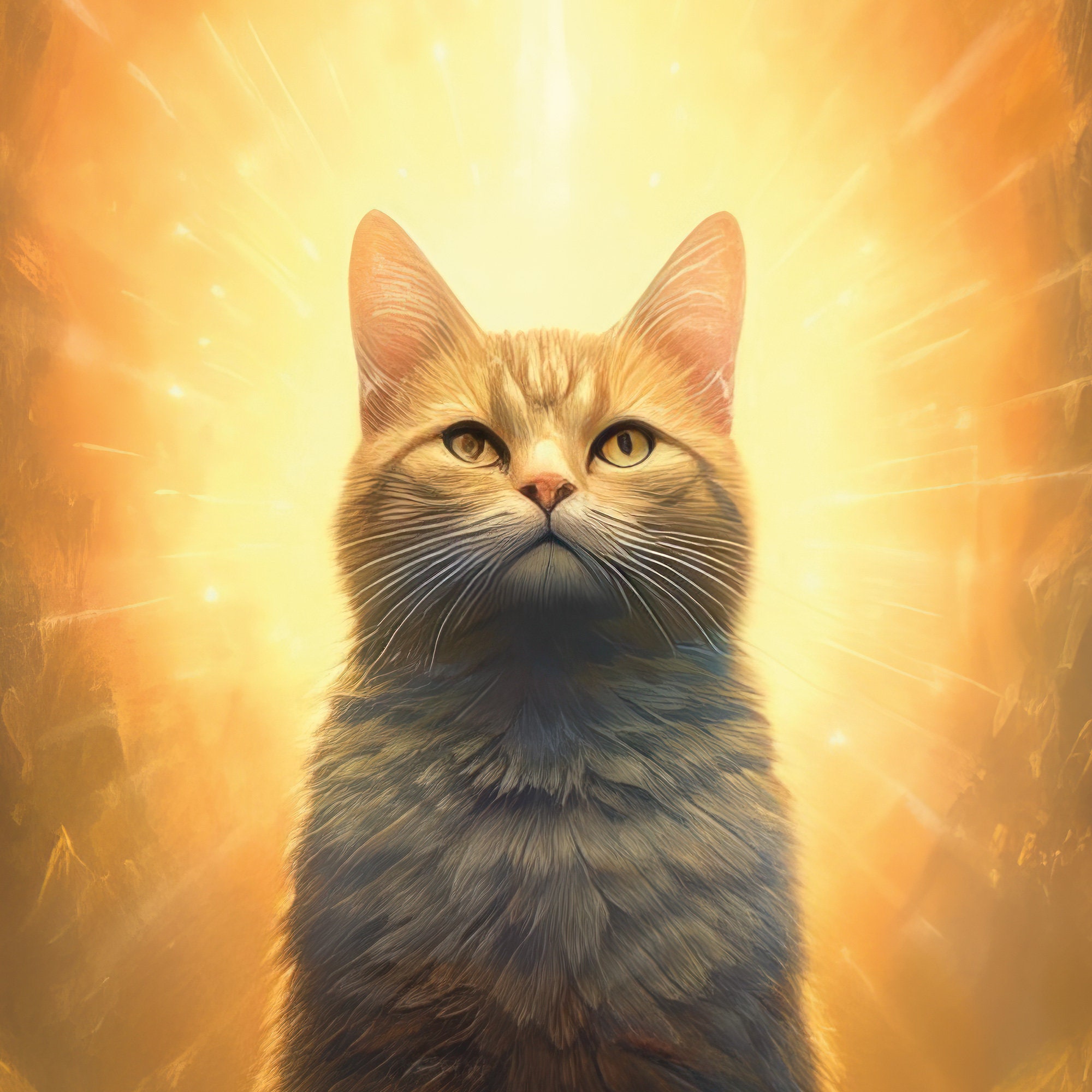 Printable Enlightened Cat Poster Spiritual Art Cat Wall Art ...