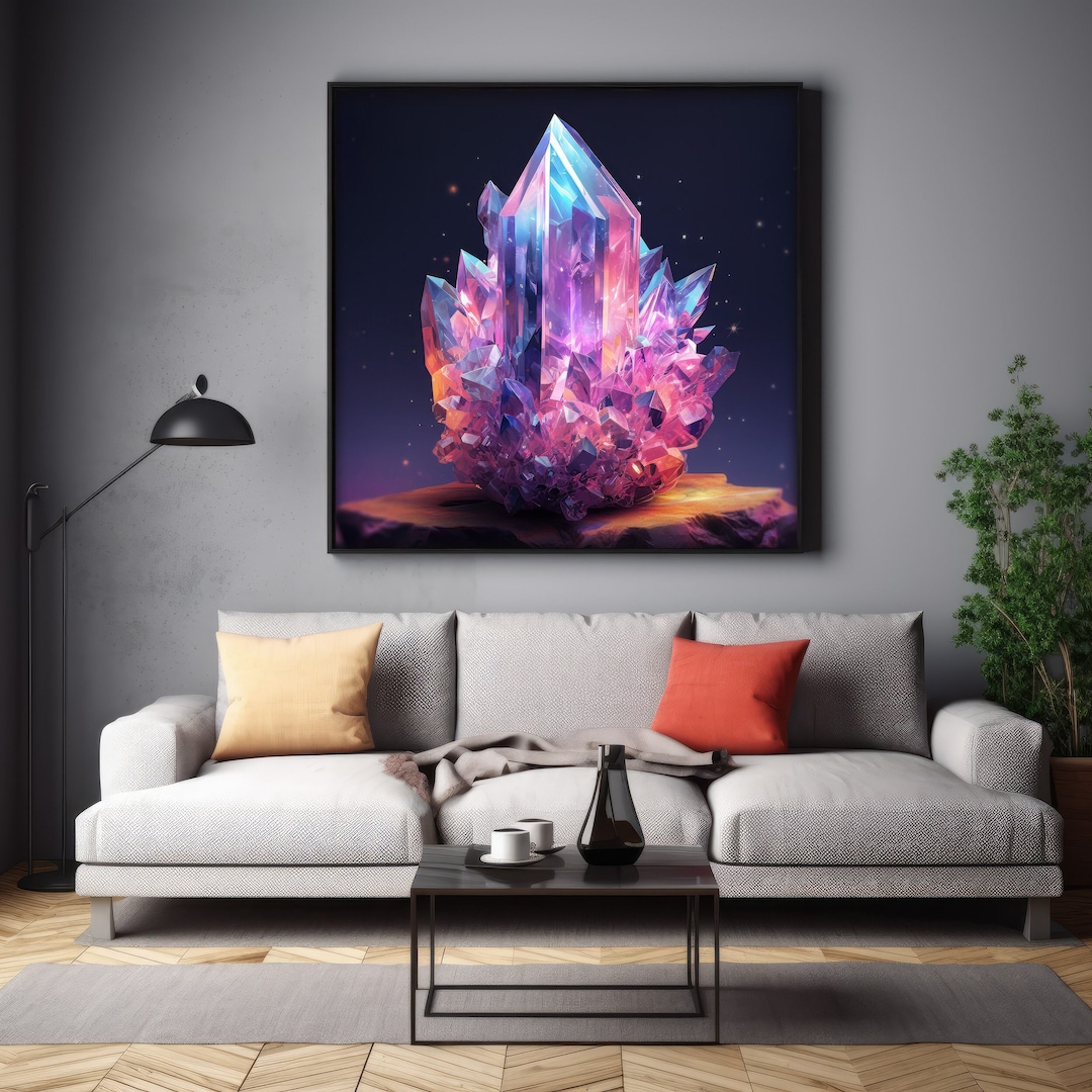 Crystal Energy Digital Download Art – Vibrant Gemstone Wall Print ...