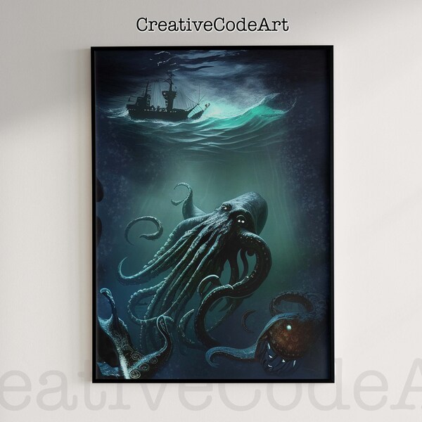 Sea Monster Print - Etsy