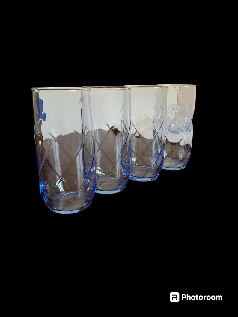 Set of 4 Libby Blue Swirl Tumbler - Etsy