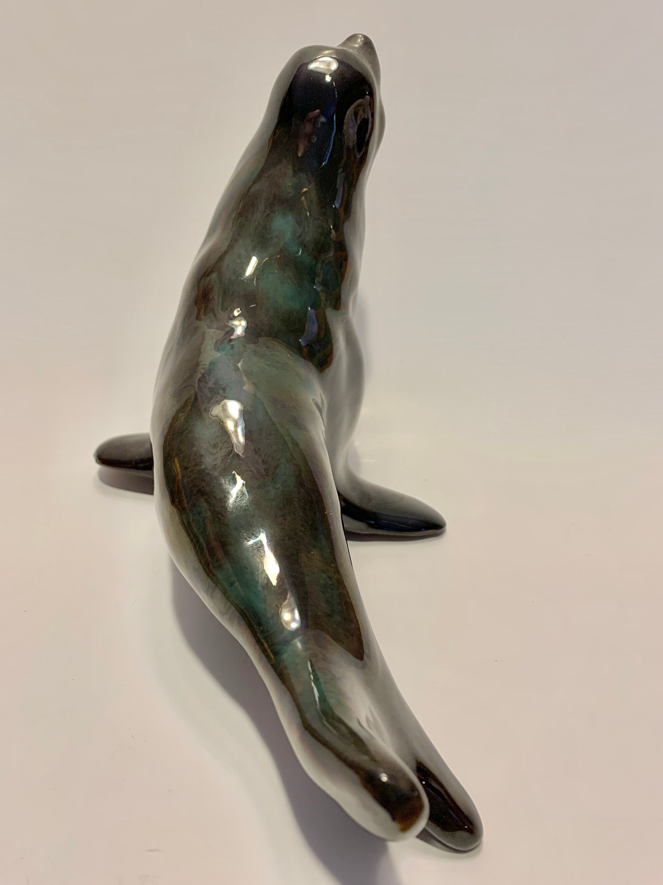 Pair of Blue Mountian Pottery Seals in Dark Slate and Green Glaze - Etsy