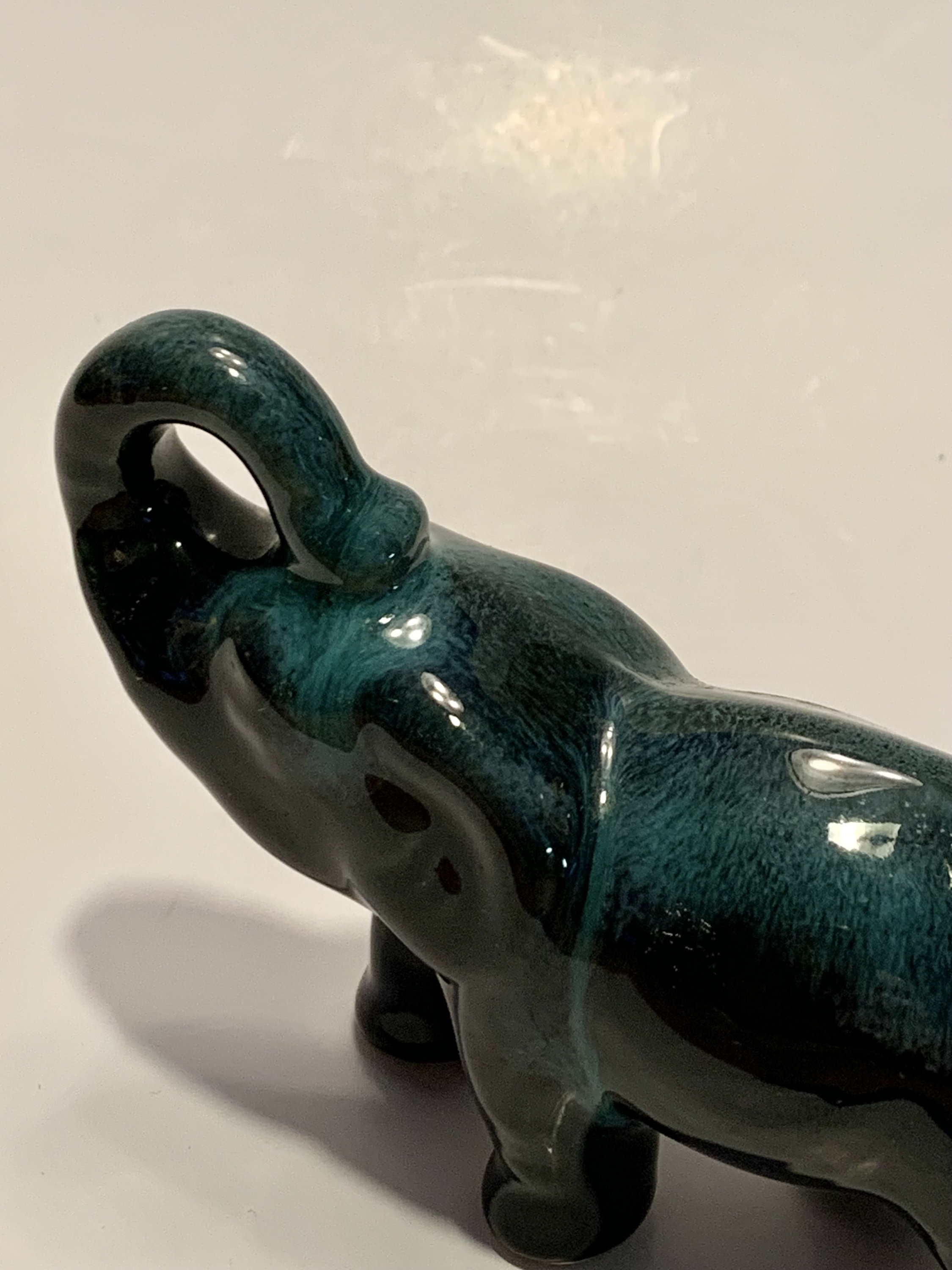Tiny BMP Elephant With Trunk up and in Classic Green Drip - Etsy