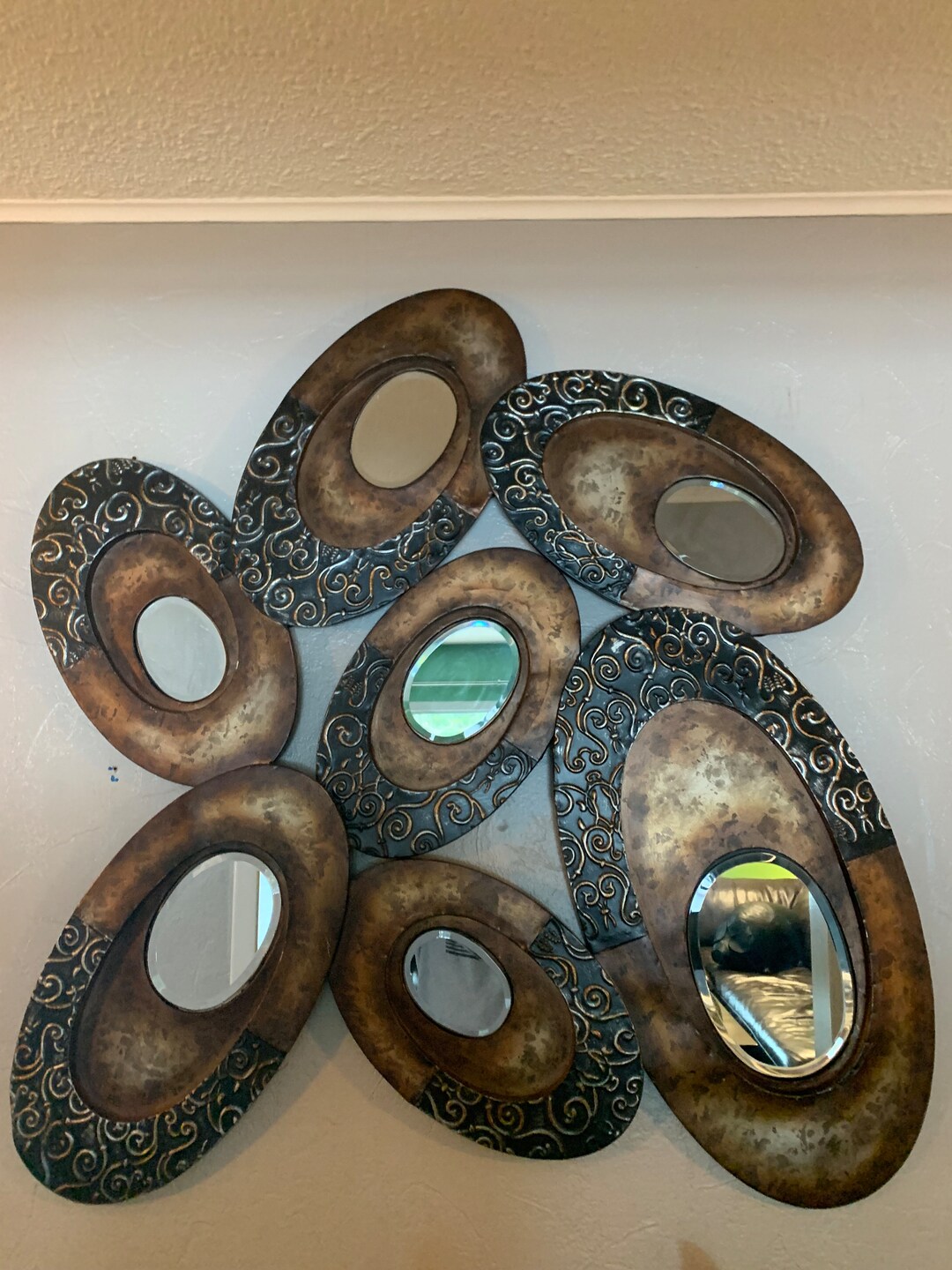 MCM Brutalist Metal Art Mirror - Etsy