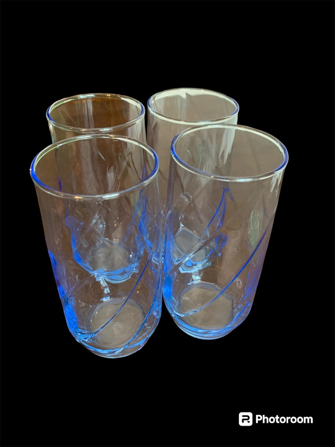 Set of 4 Libby Blue Swirl Tumbler - Etsy