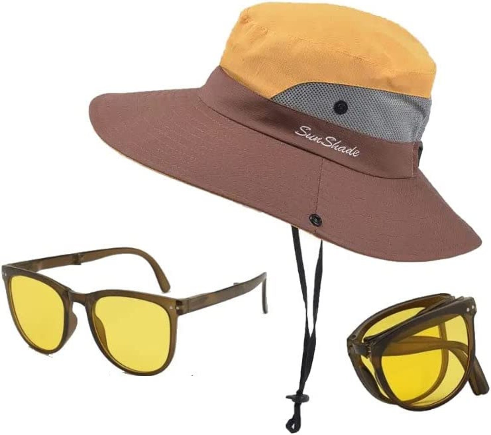 UV Protection Bucket Hat & Foldable Polarized Glasses Set - Etsy