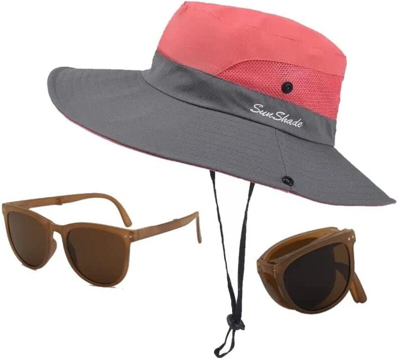 UV Protection Bucket Hat & Foldable Polarized Glasses Set - Etsy