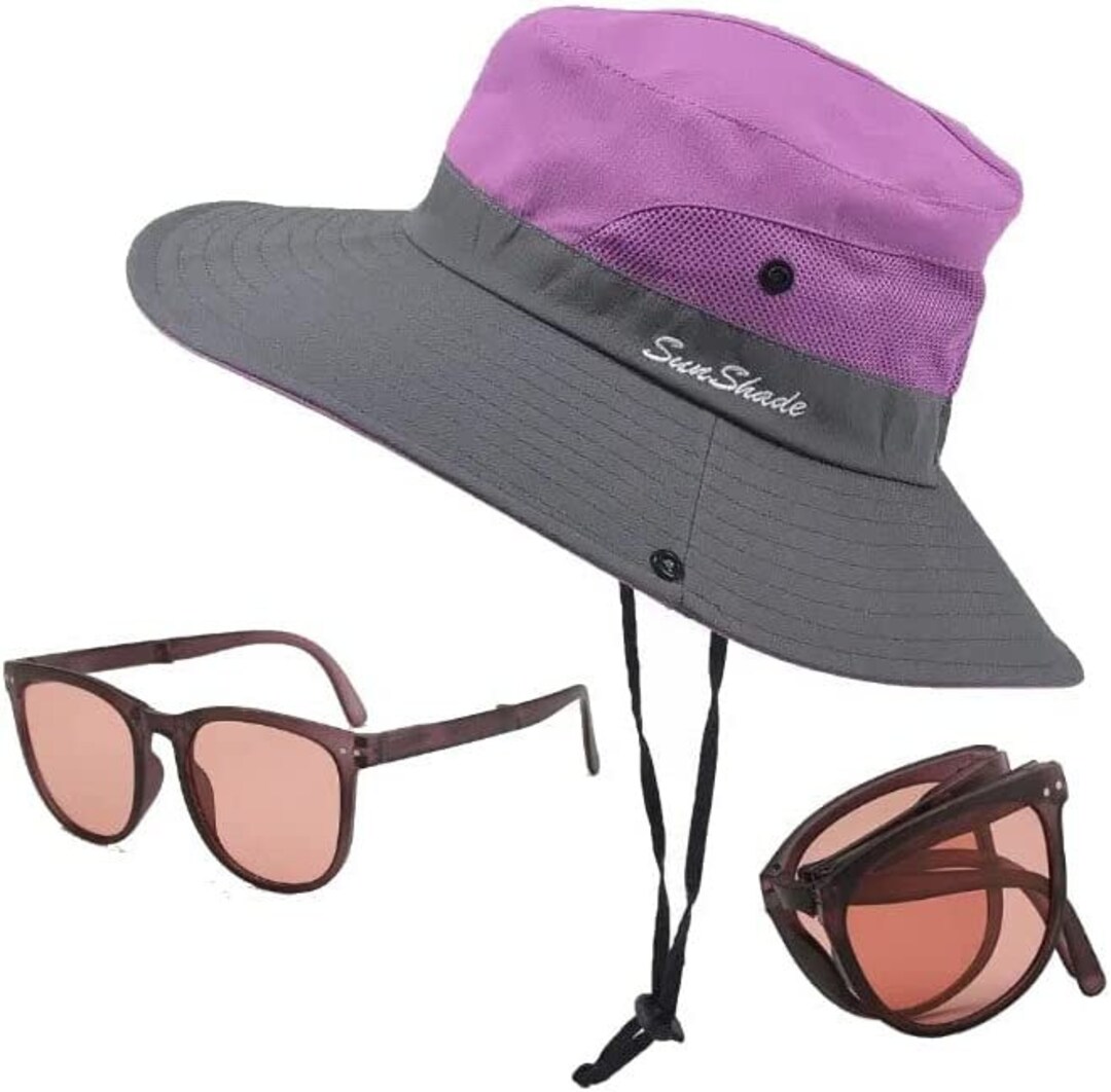 UV Protection Bucket Hat & Foldable Polarized Glasses Set - Etsy