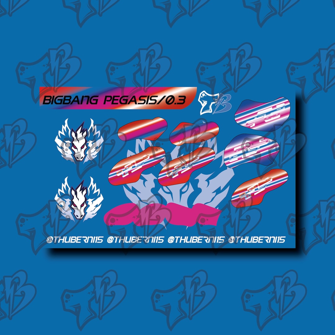 Beyblade Big Bang Pegasis Sticker Sheet//beyblade Metal Custom Stickers ...