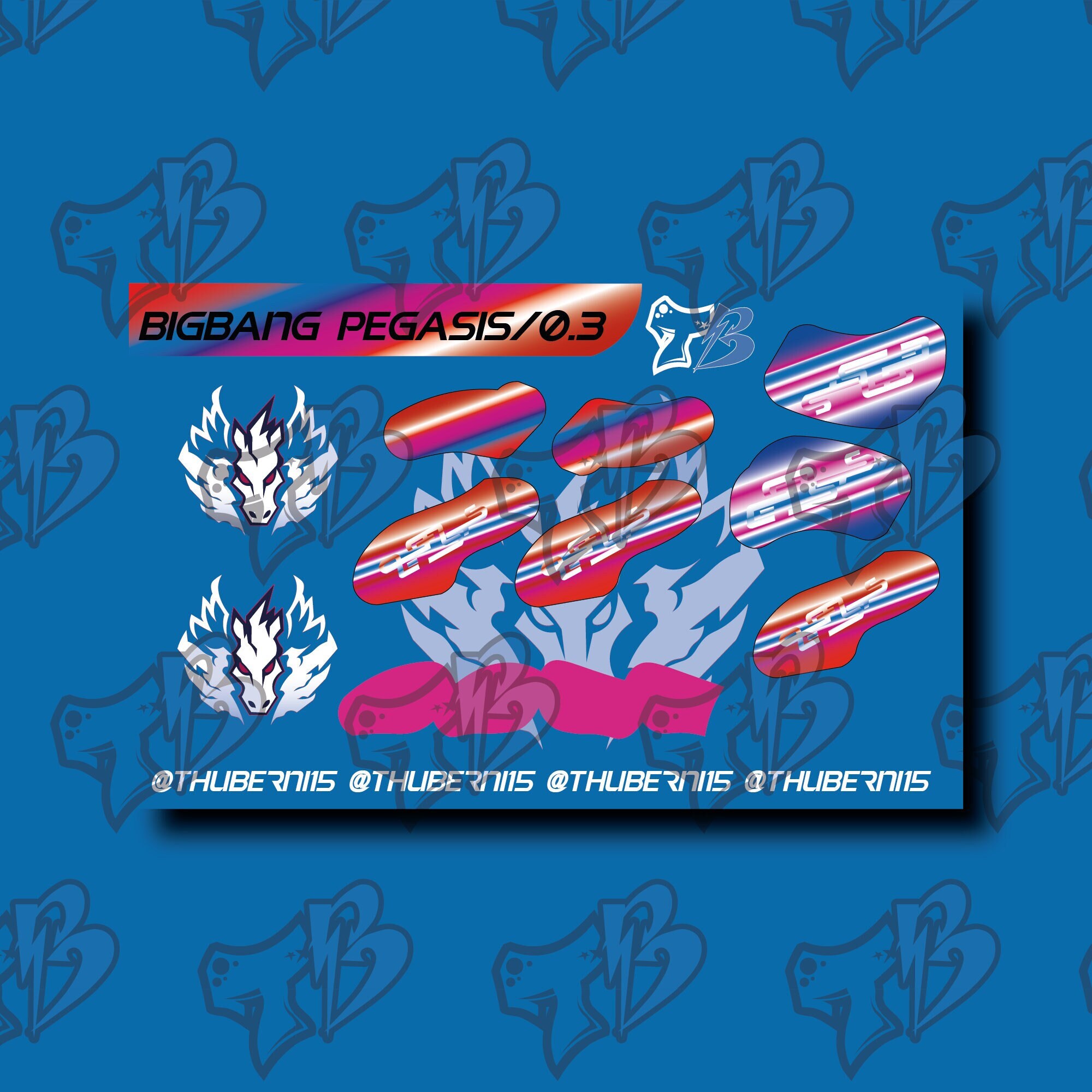 Beyblade Big Bang Pegasis Sticker Sheet//beyblade Metal Custom Stickers ...