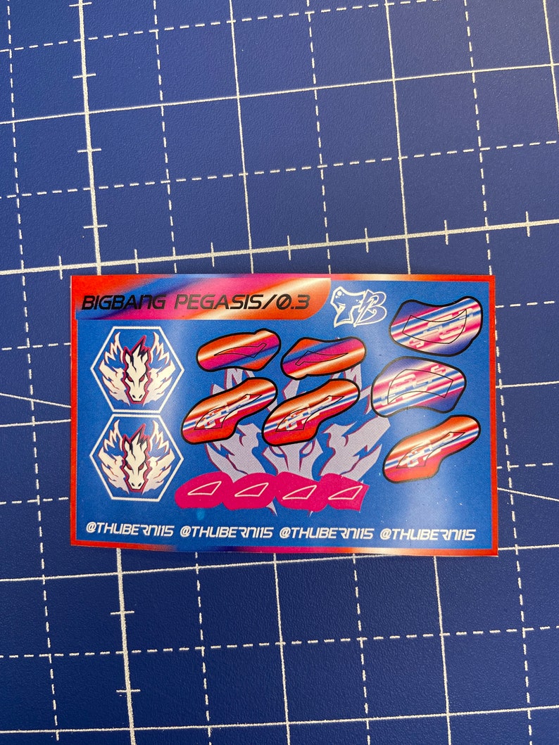 Beyblade Big Bang Pegasis Sticker Sheet//beyblade Metal Custom - Etsy