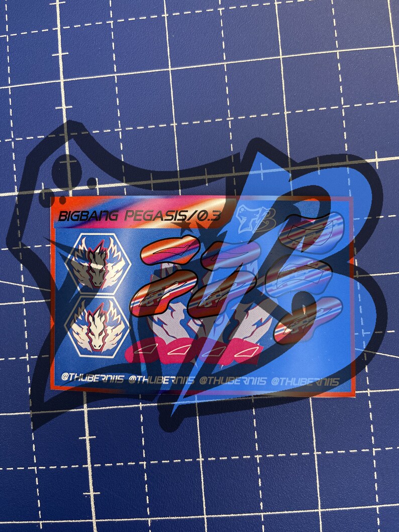 Beyblade Big Bang Pegasis Sticker Sheet//beyblade Metal Custom Stickers ...