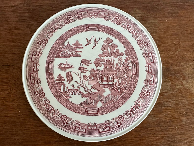 Spode Georgian Collection Red Willow Round Cake Plate Flat Platter - Etsy
