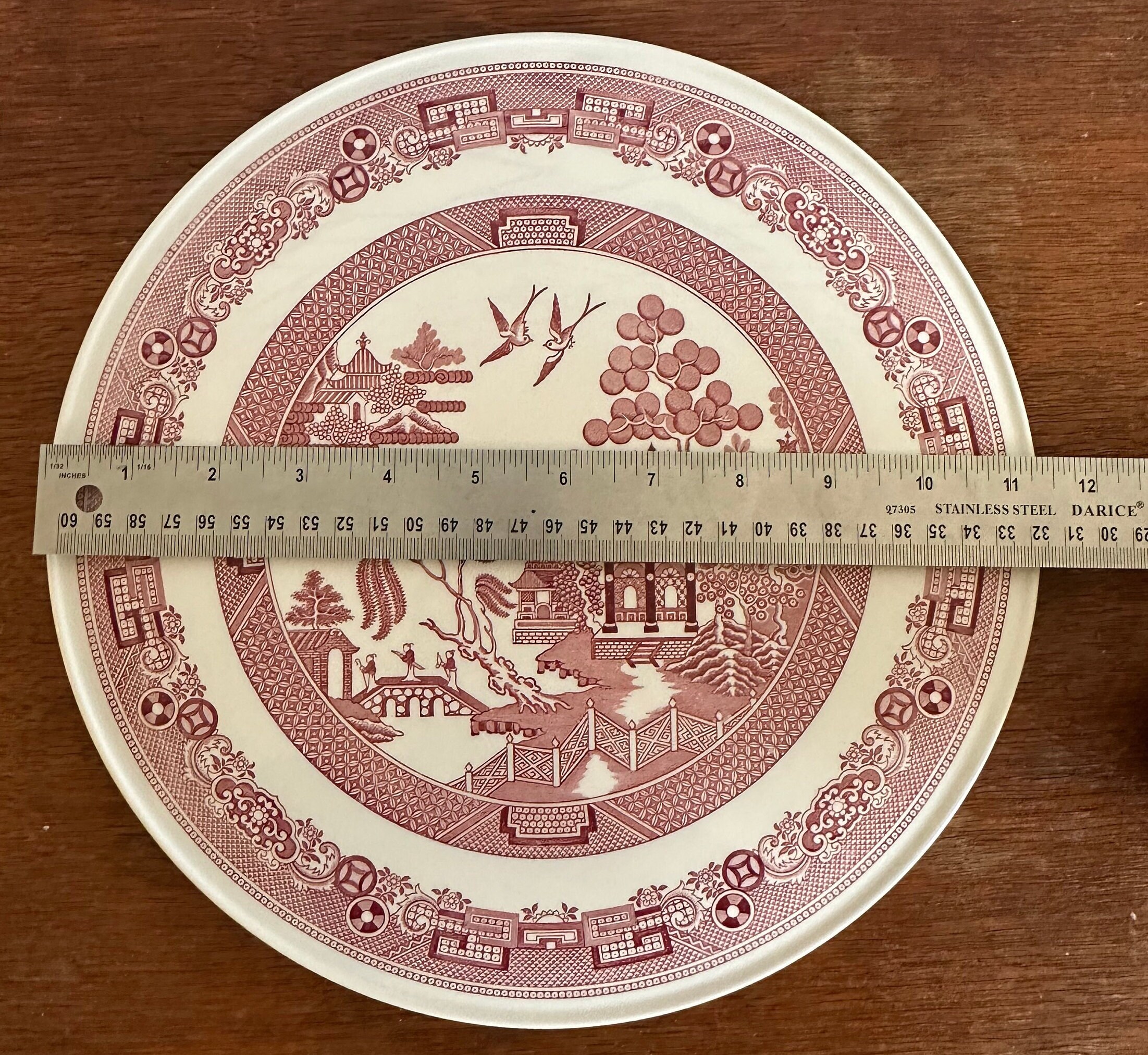 Spode Georgian Collection Red Willow Round Cake Plate Flat Platter - Etsy