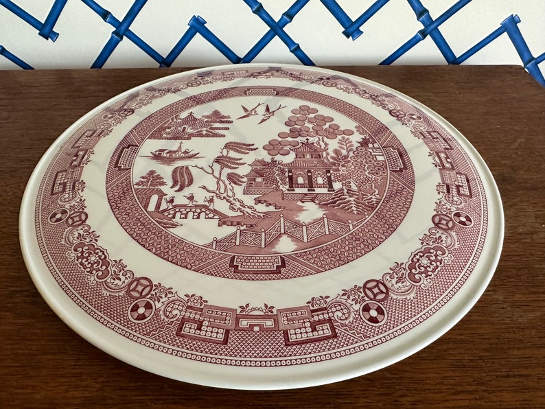 Spode Georgian Collection Red Willow Round Cake Plate Flat Platter - Etsy