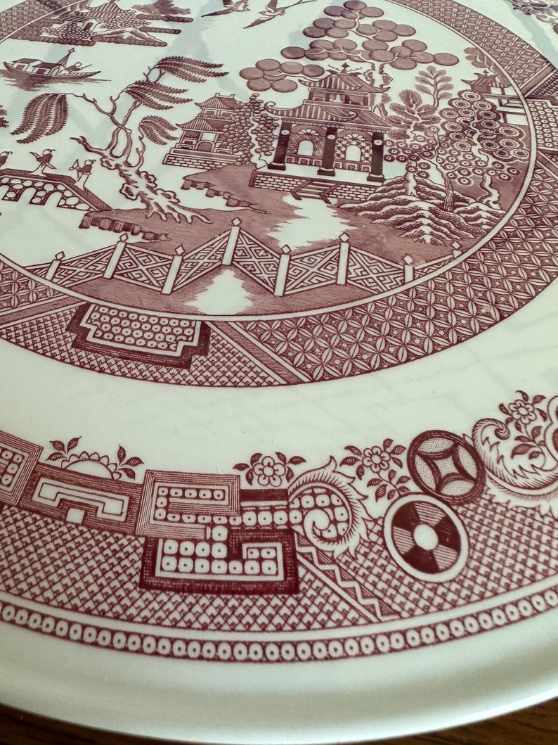 Spode Georgian Collection Red Willow Round Cake Plate Flat Platter - Etsy