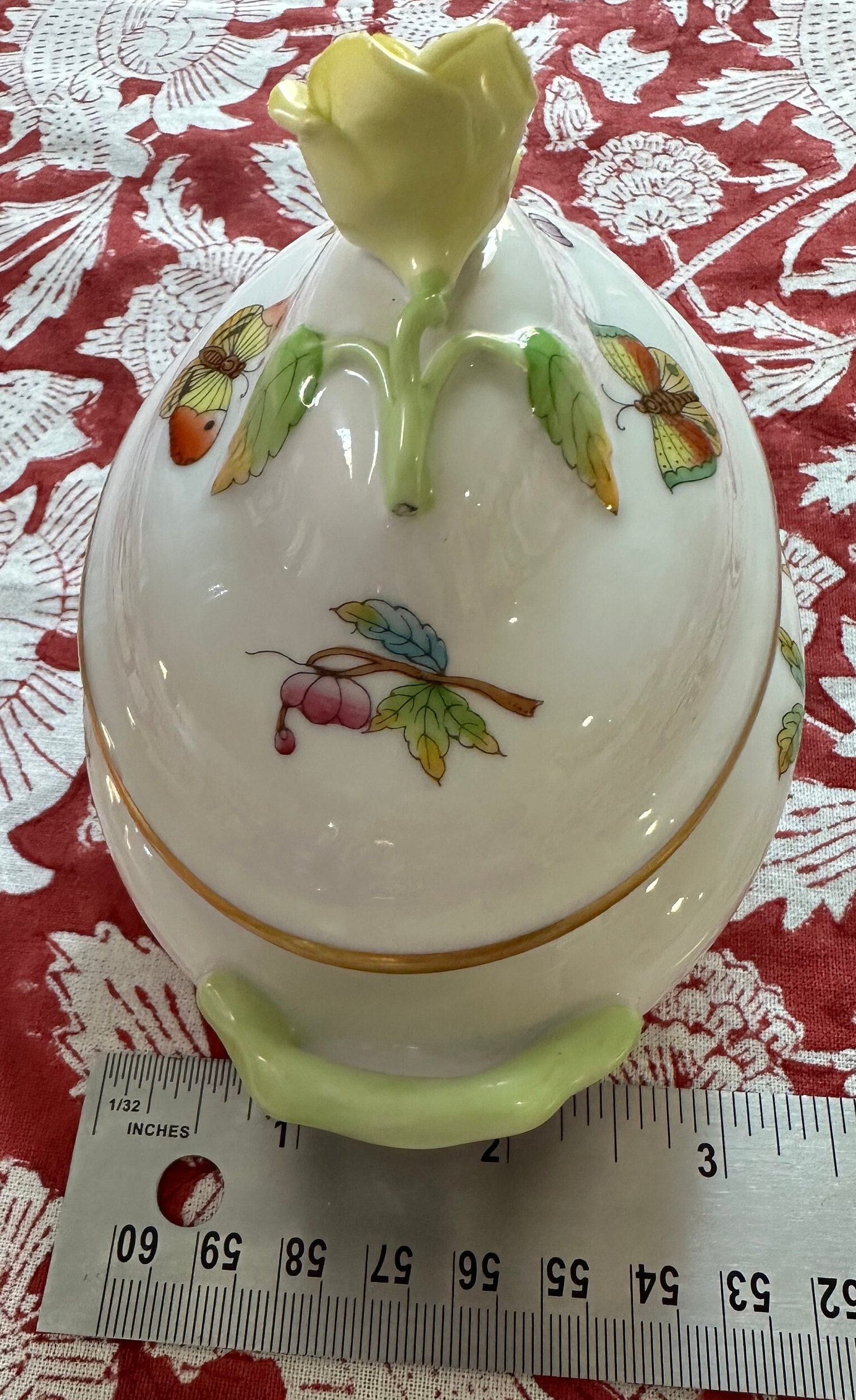Herend Queen Victoria Lidded Fine Porcelain Mini Tureen With Yellow ...