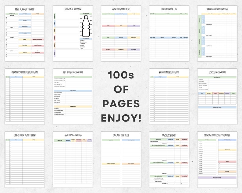 Complete Life Planner Binder Bundle 300 Pages Mom Planner Home ...