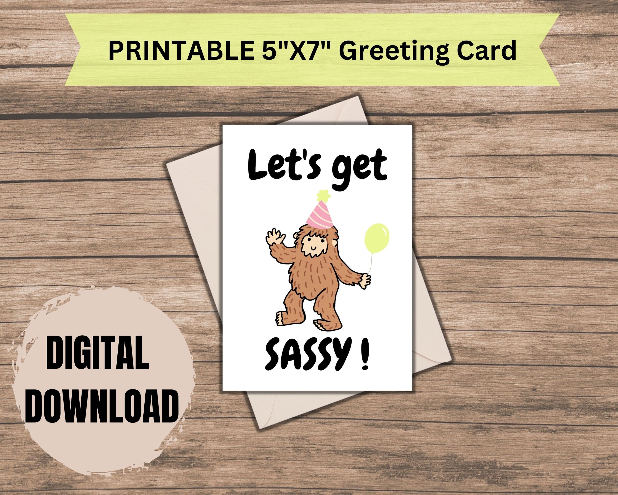 Let's Get Sassy Birthday Card - Digital Download - Etsy