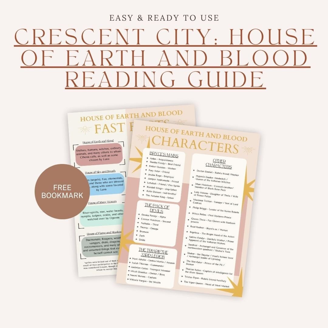 Crescent City - Cheat Sheet - House of Earth and Blood - Sarah J Maas ...