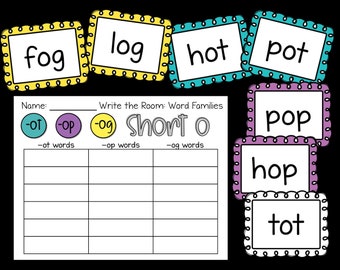 Word Family Write the Room: Short A CVC Words - Etsy