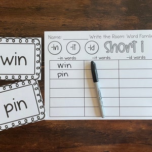 Word Family Write the Room: Short I CVC Words - Etsy