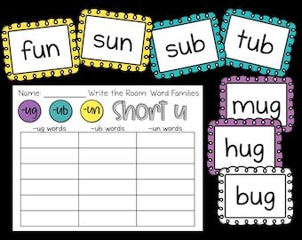 Word Family Write the Room: Short O CVC Words Active - Etsy